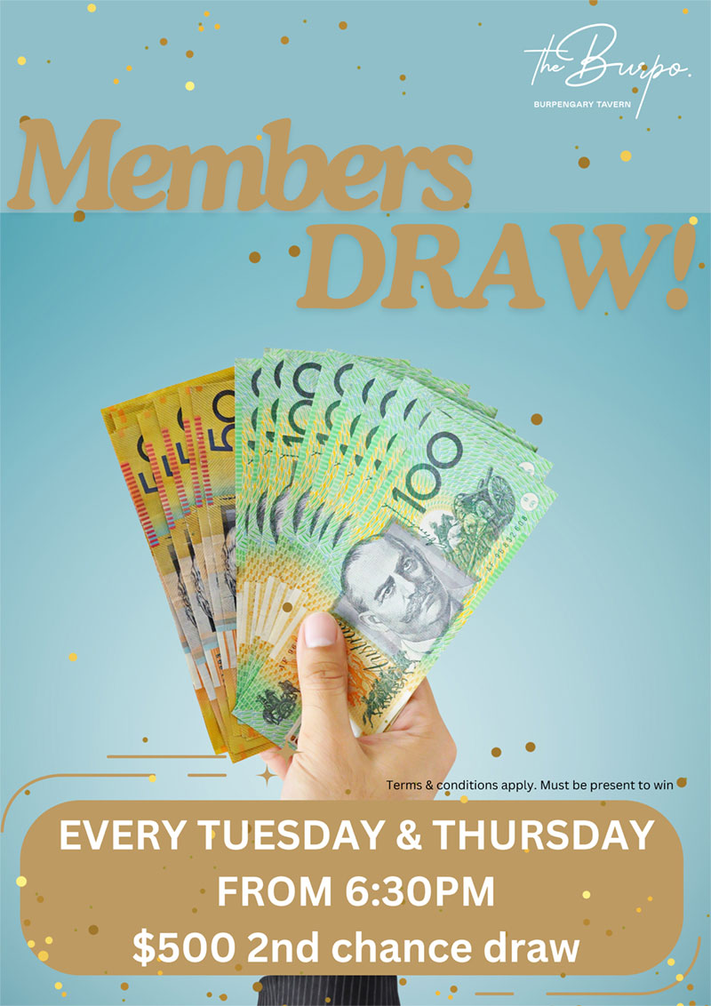 Tuesday & Thursday Draw & Raffles - Burpengary Tavern
